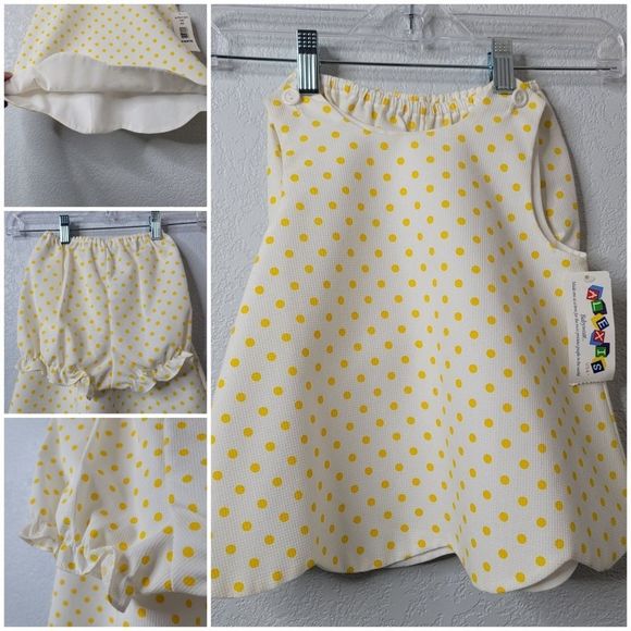 alexis usa | Matching Sets | Alexis Usa Vintage 99s Yellow Polka Dot ...